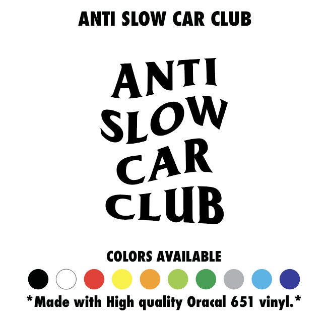 Anti Slow Car Club - Etsy