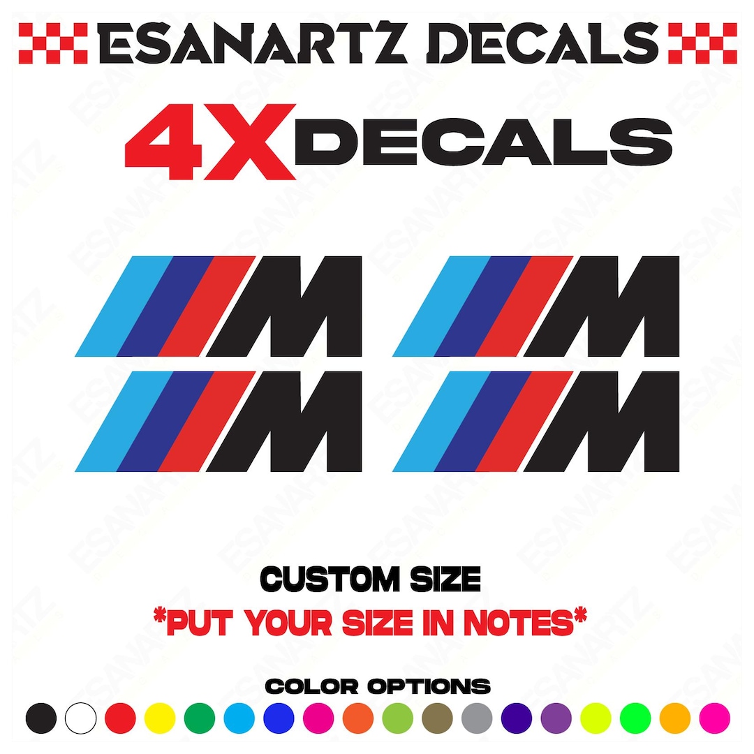 BMW M Power Brakes Calipers Decals 4X Pack M3 M4 M5 M6 X1 X2 X3 X4 X5 ...