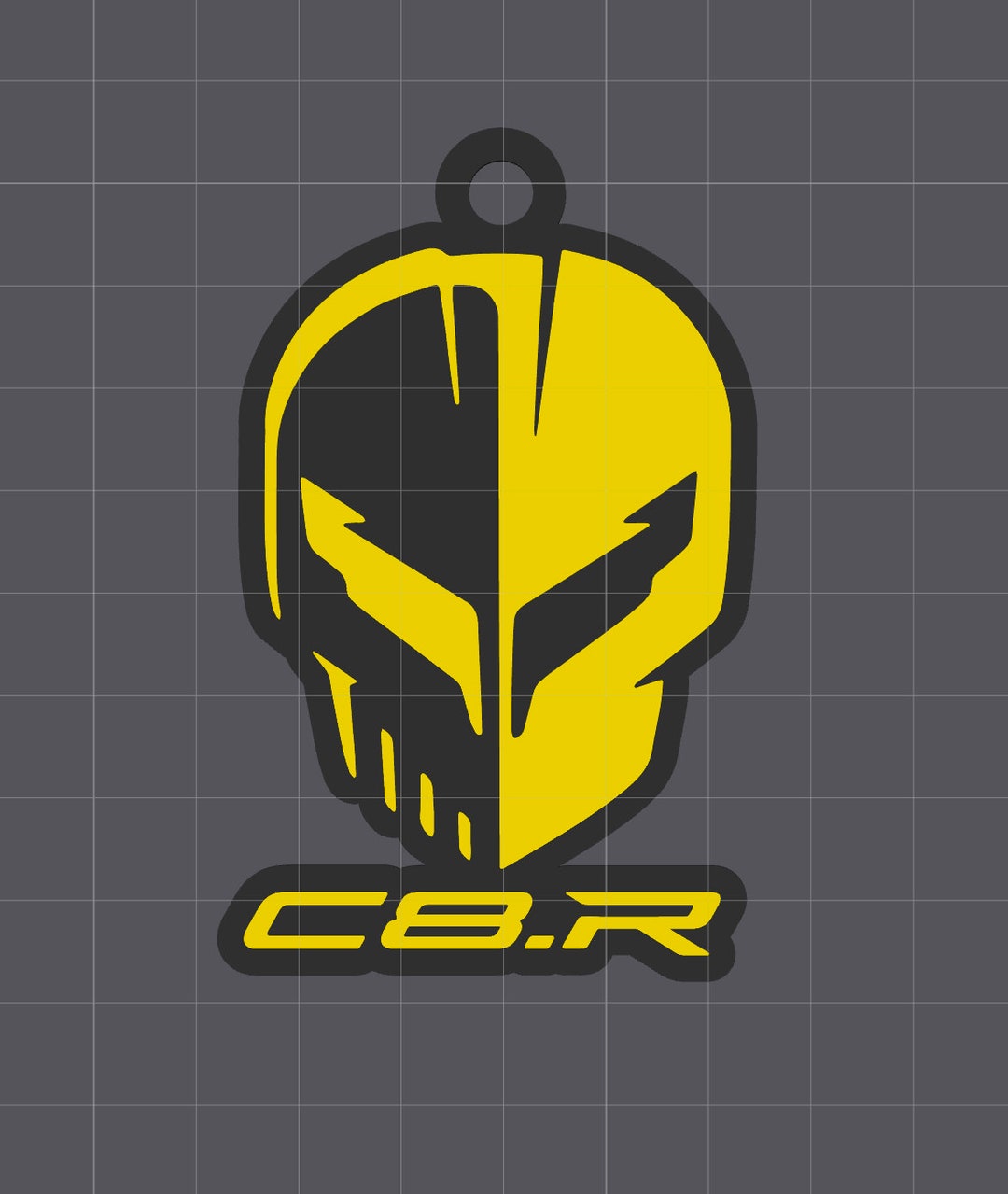 Custom Corvette C8.R Jake Skull 3D Printed Keychain Gift - Etsy