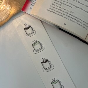 Coffee Print and Tea Art Print Paper Bookmark Cute Bookmark Handmade ...