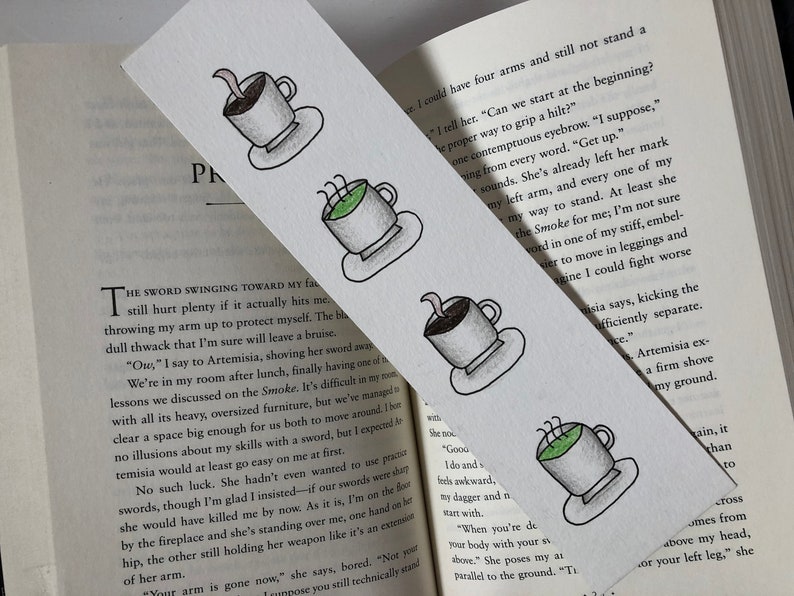 Coffee Print and Tea Art Print Paper Bookmark Cute Bookmark - Etsy