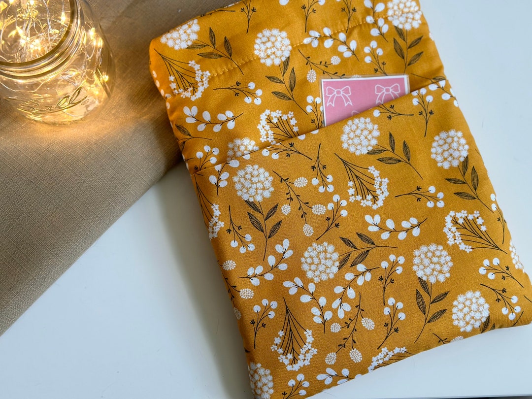 Mustard Yellow Floral Tablet Sleeve With Pocket- Custom Tablet Cover ...