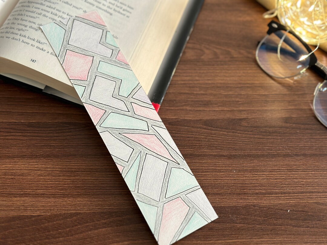 Geometric Paper Bookmark Geometric Art Bookmark Handmade Bookmarks ...