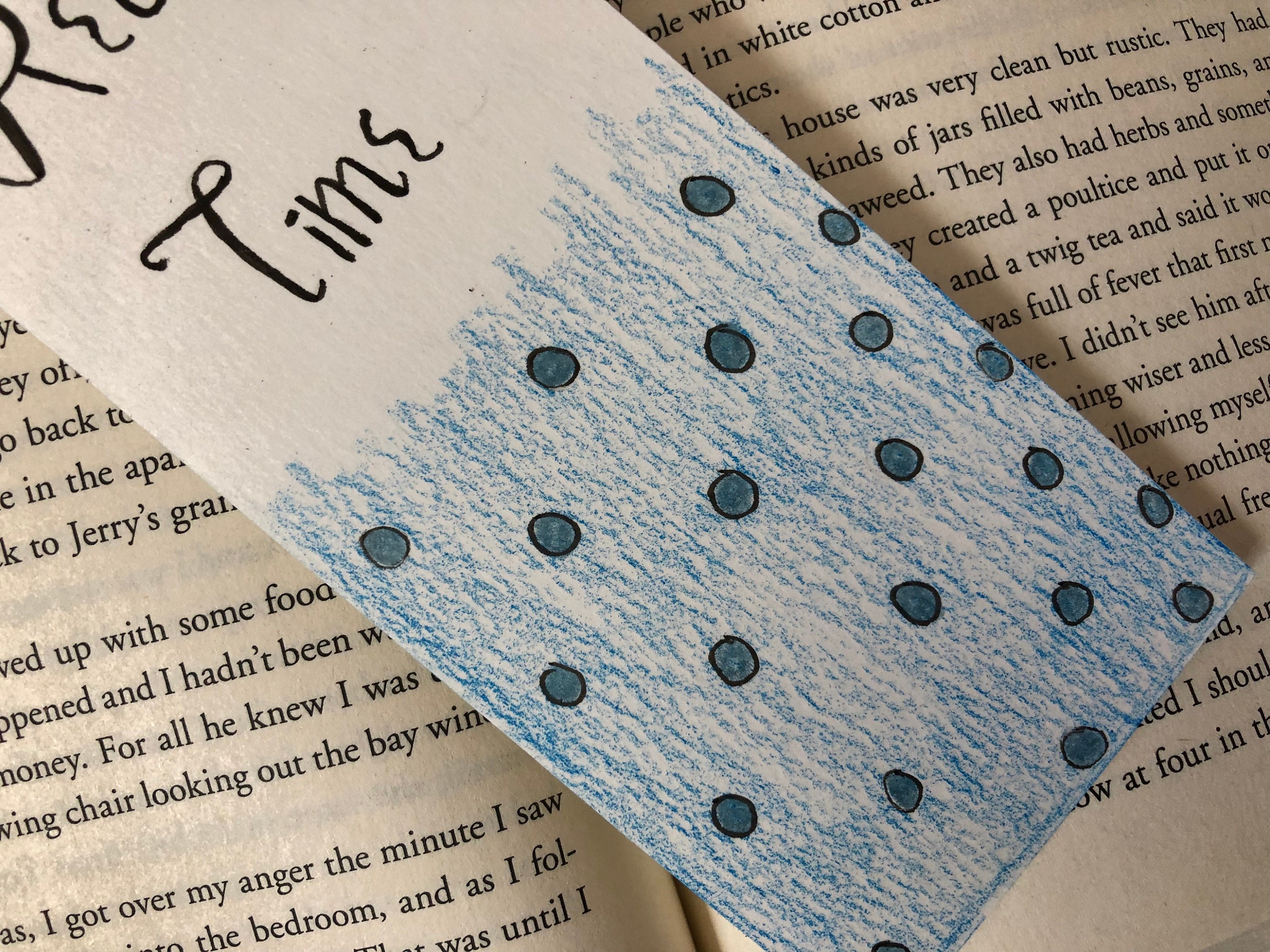 Blue Polka Dot Calligraphy Font Custom Bookmark Place Holder | Etsy