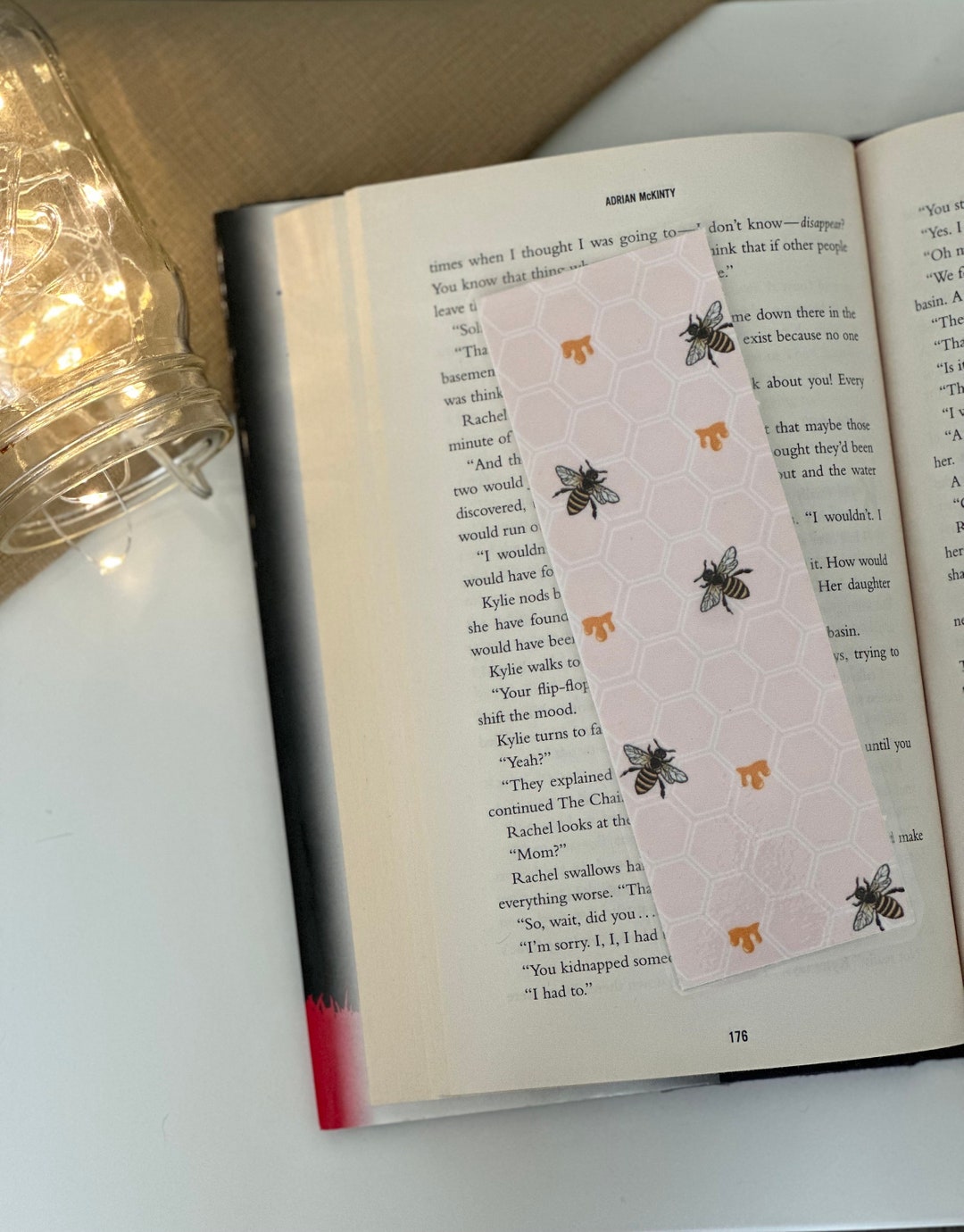 Honeycomb Bee Bookmark Cute Laminated Book Mark, Beekeeper Book Club ...