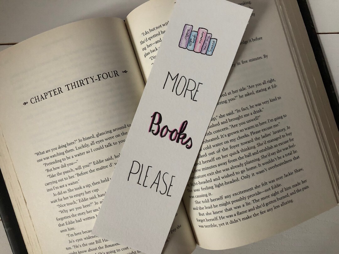Book Stack Paper Bookmark more Books Please Handmade - Etsy