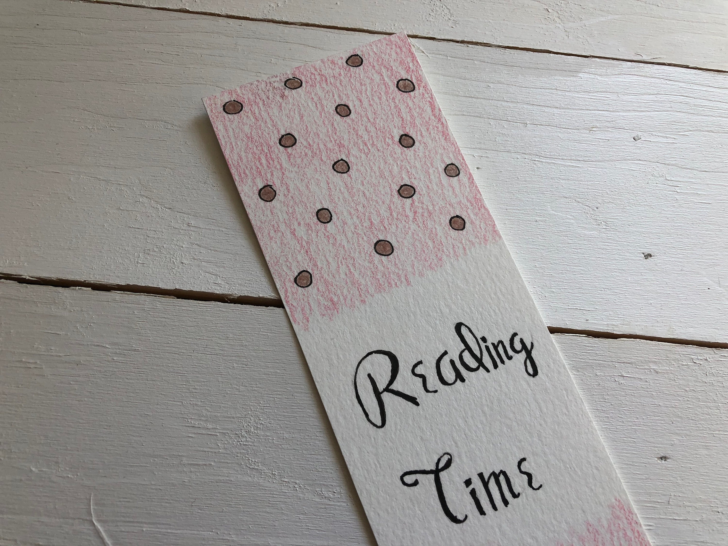 Pink Polka Dot Calligraphy Font Custom Bookmark Place Holder | Etsy