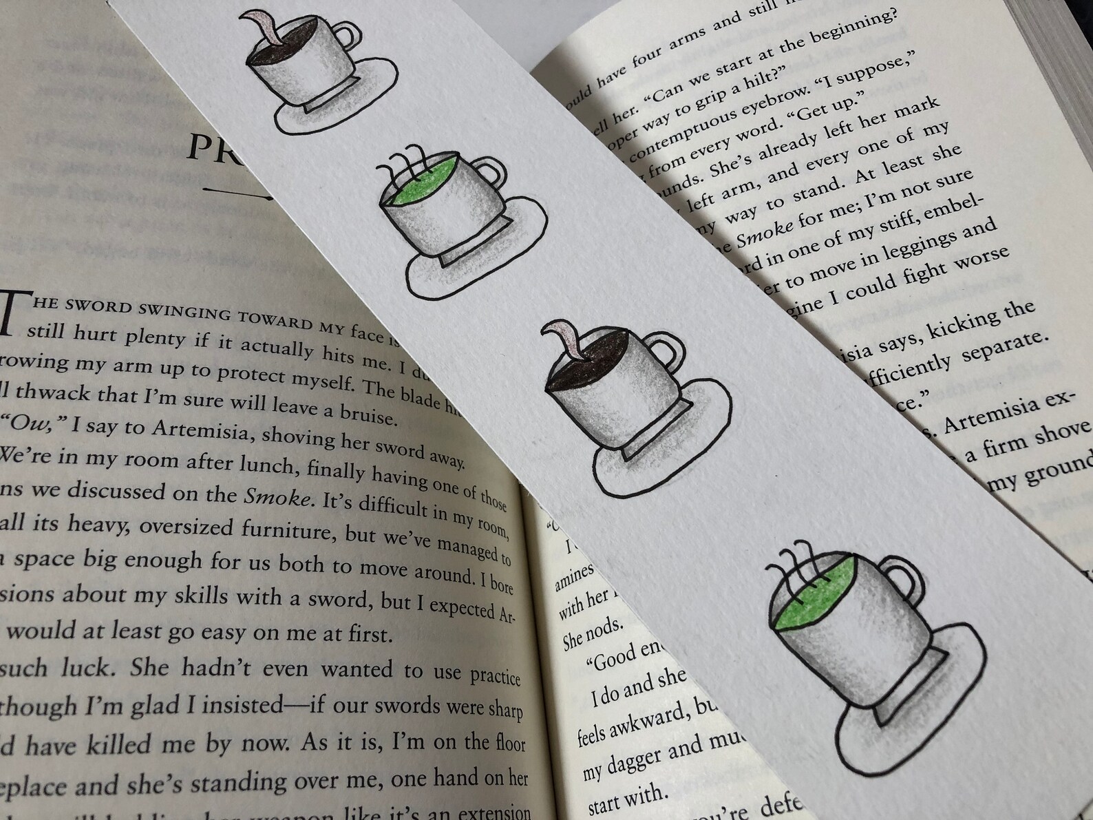Coffee Print and Tea Art Print Paper Bookmark Cute Bookmark - Etsy