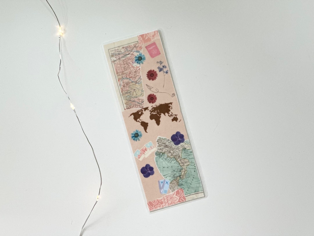 Travel Map Book Mark - Laminated Bookmark, Bookish Merch Page Holder ...
