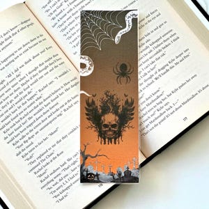 Scary Halloween Bookmark - Laminated Book Mark, Haunted Page Holder ...