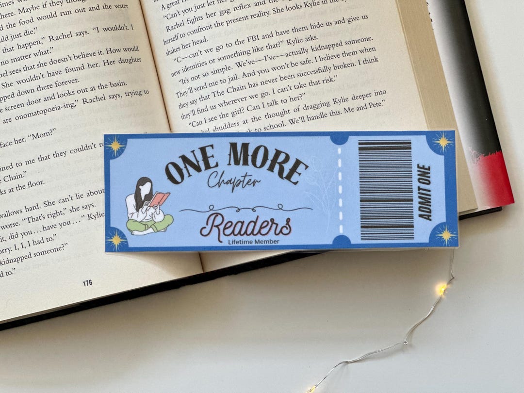 One More Chapter Bookmark - Ticket Bookmark, Laminated Book Mark, Gifts ...