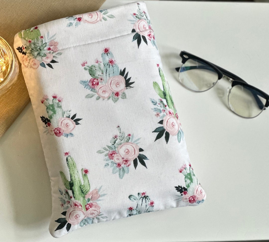 Cactus Flowers Book Sleeve Padded Protection for Books Cacti Succulent ...