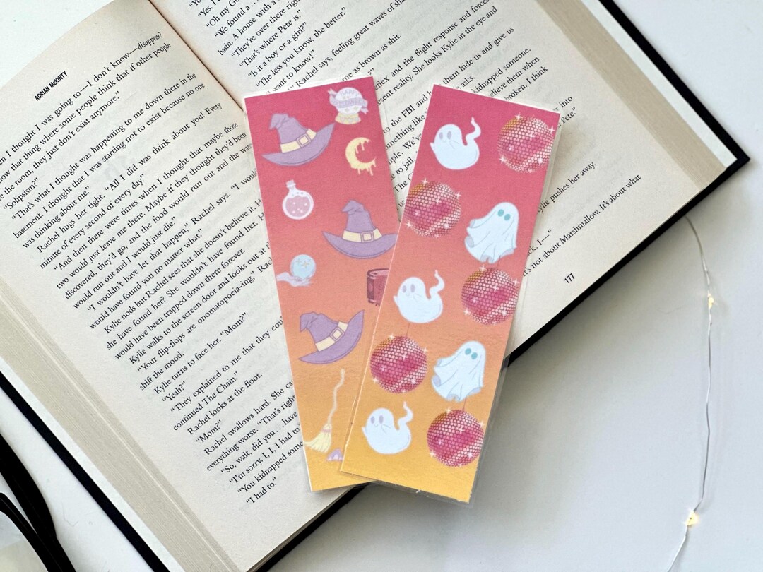 Halloween Bookmarks Set - Cute Ghosts & Disco Ball + Pastel Witch Theme ...