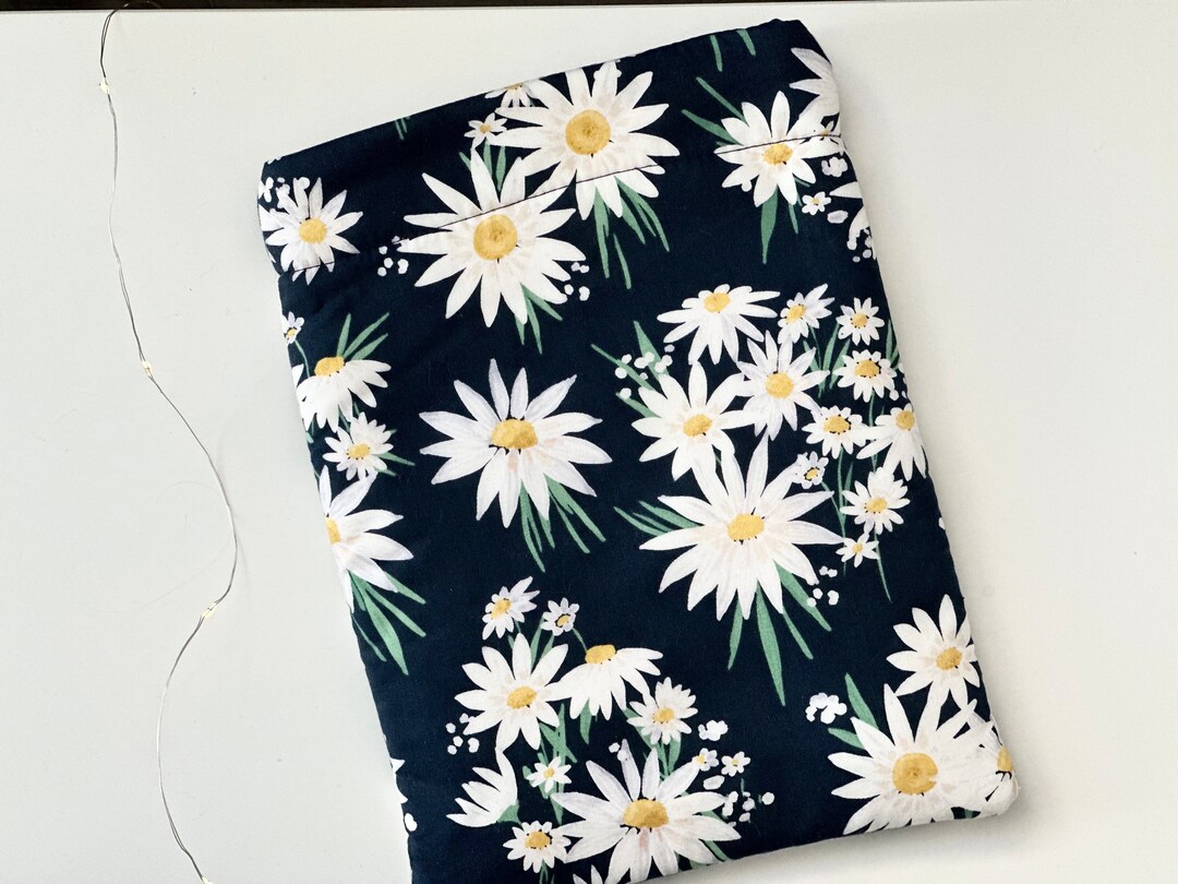 Navy Blue Daisy Tablet Sleeve- Custom Floral Tablet Pouch, School ...