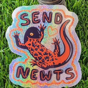 SEND NEWTS Ecology Meme Vinyl Sticker | Herpetology | Salamander | Newt ...