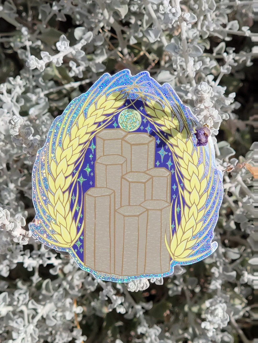 Columnar Basalt - Wheat Fields - Eastern Washington - Glitter Sticker ...