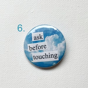 Ask Before Touching - OOAK Customizable Pin - Etsy