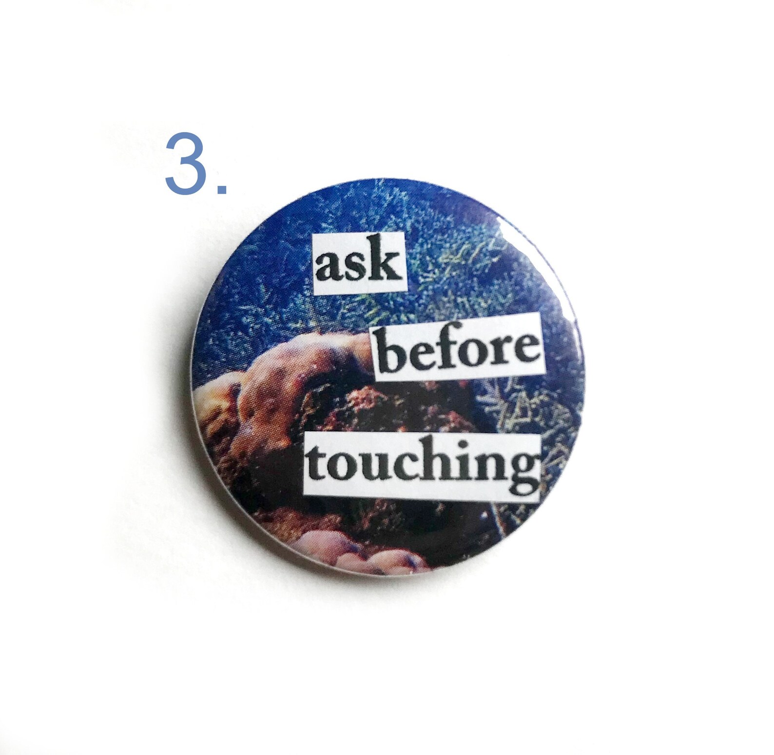 Ask Before Touching OOAK Customizable Pin - Etsy