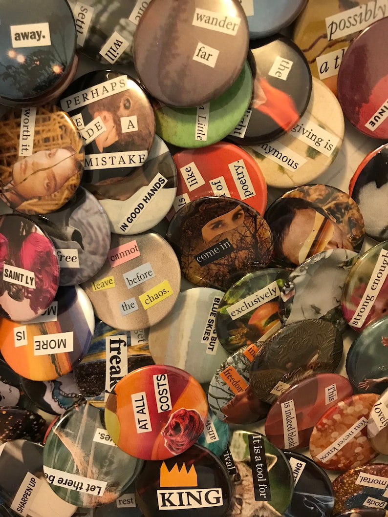 Handmade Collage Pin: 3-PACK CUSTOM ORDER | Etsy