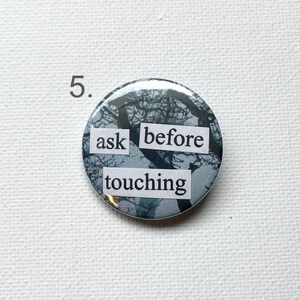 Ask Before Touching - OOAK Customizable Pin - Etsy