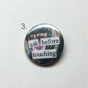 Ask Before Touching - OOAK Customizable Pin - Etsy