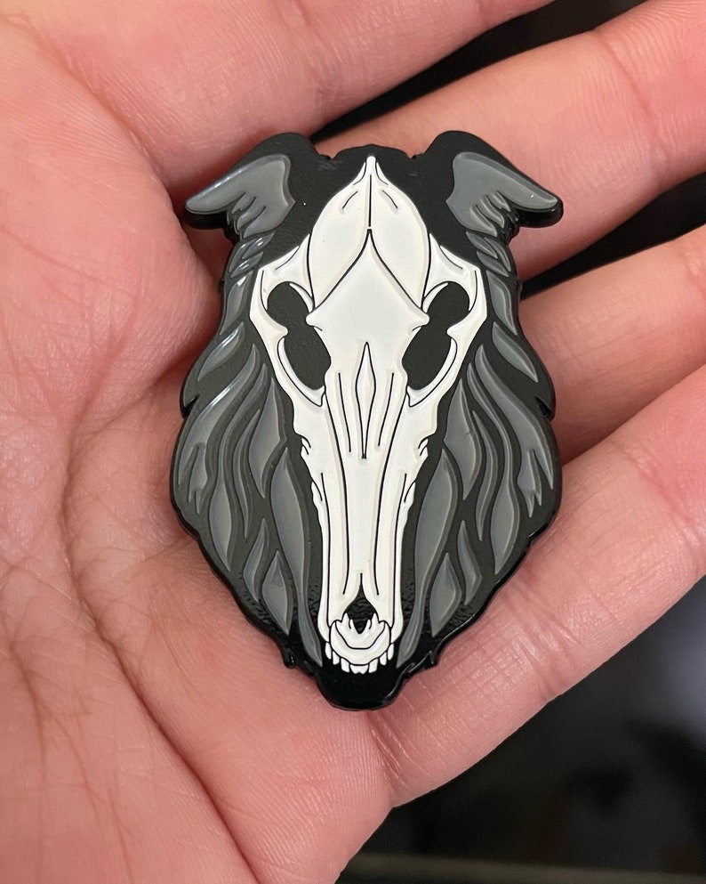 Skullzoi 1.75 Borzoi Skull Enamel Pin - Etsy