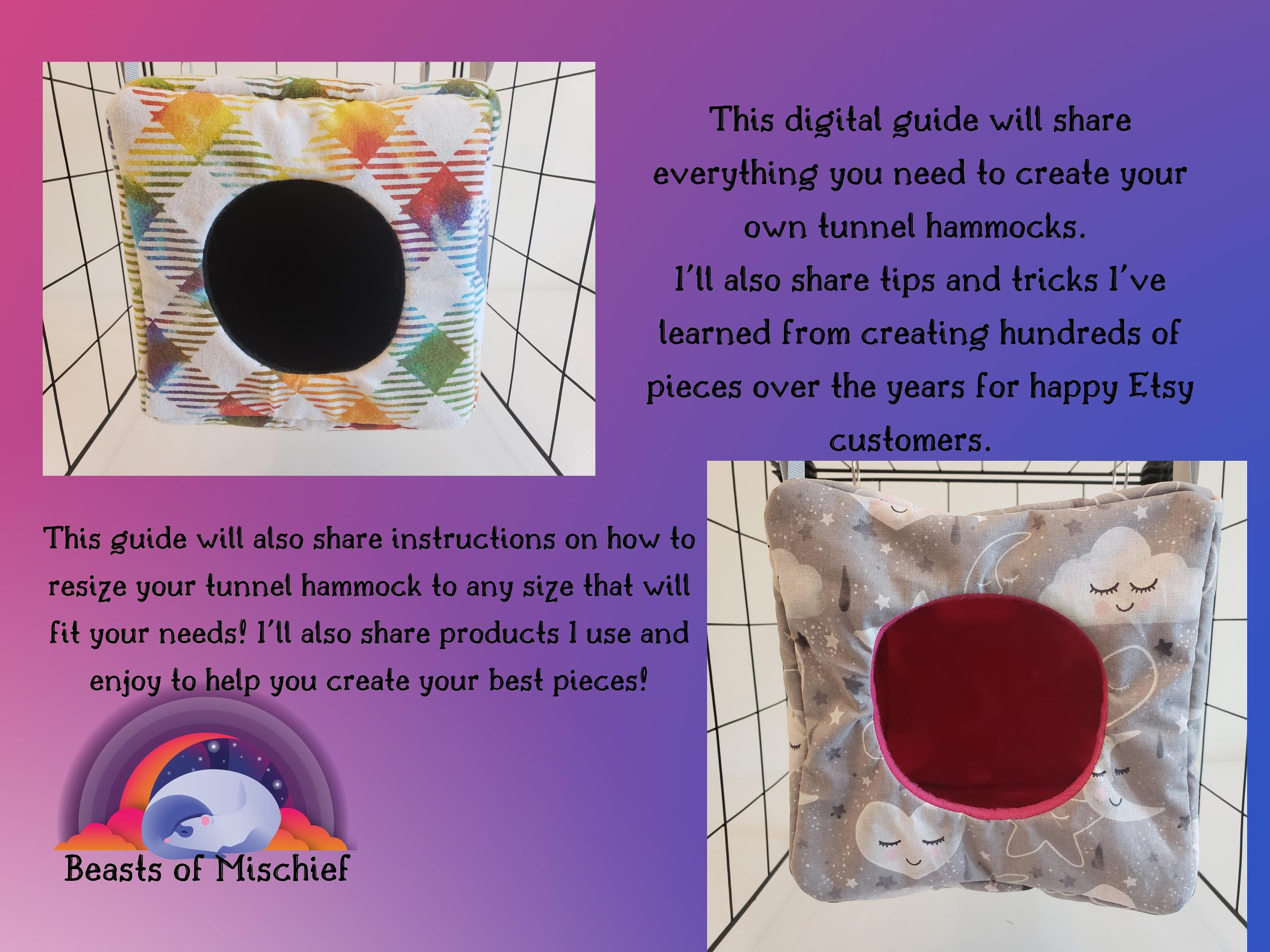 Digital Sewing Guide for Cube Hammock, Cave Hammock, Small Animal ...