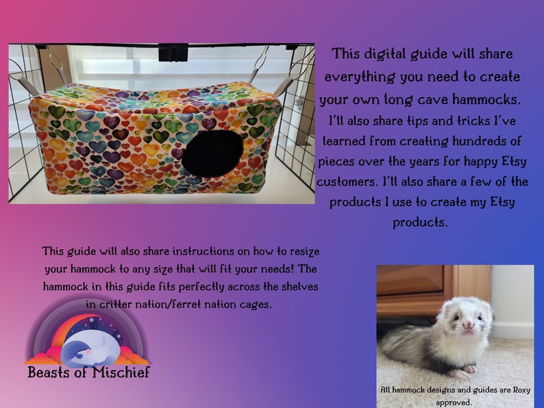 Digital Sewing Guide for Long Cave Hammock Cube Hammock - Etsy