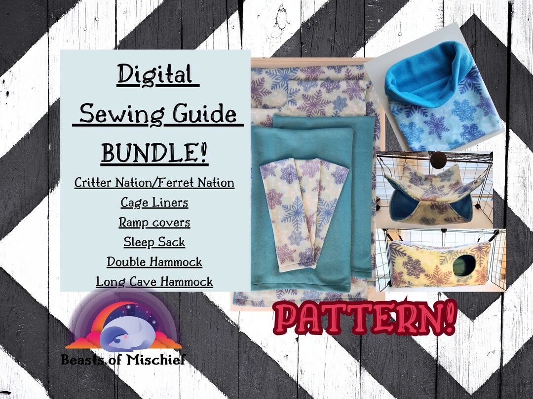BUNDLE Digital Sewing Guide for Cage Liners, Critter Nation Ferret ...