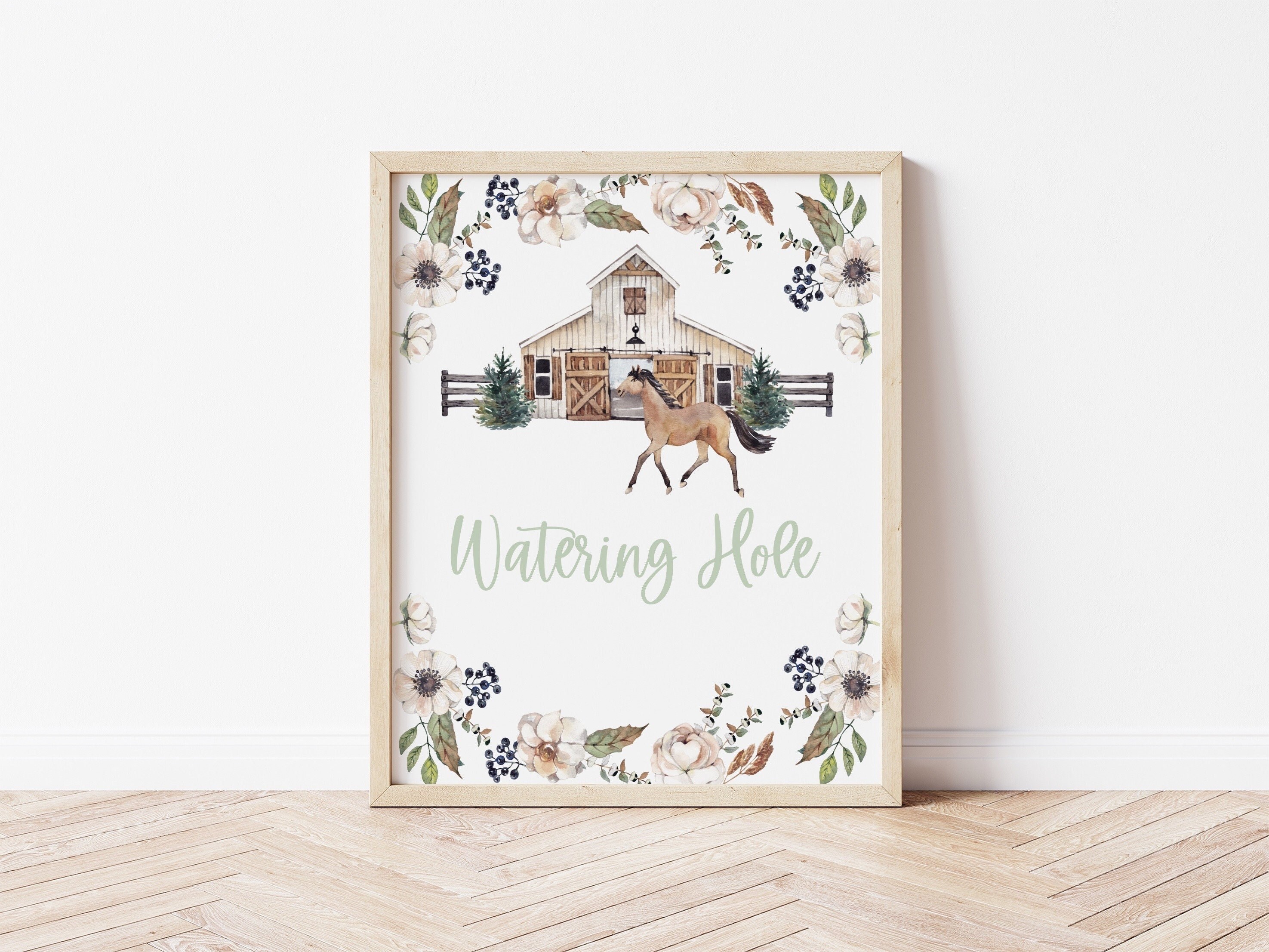 Watering Hole Sign, Water Table Sign, Horse Girl Birthday, Horse Stable ...