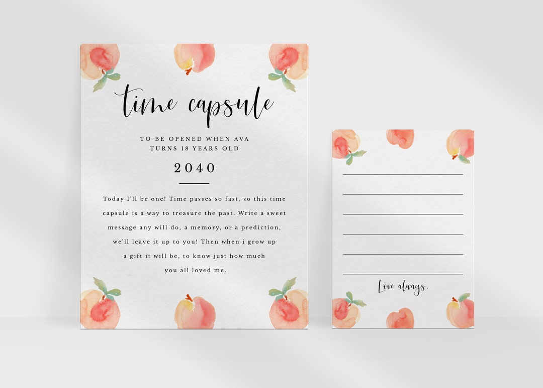 One Sweet Peach Time Capsule, Peach Time Capsule, First Birthday Time ...