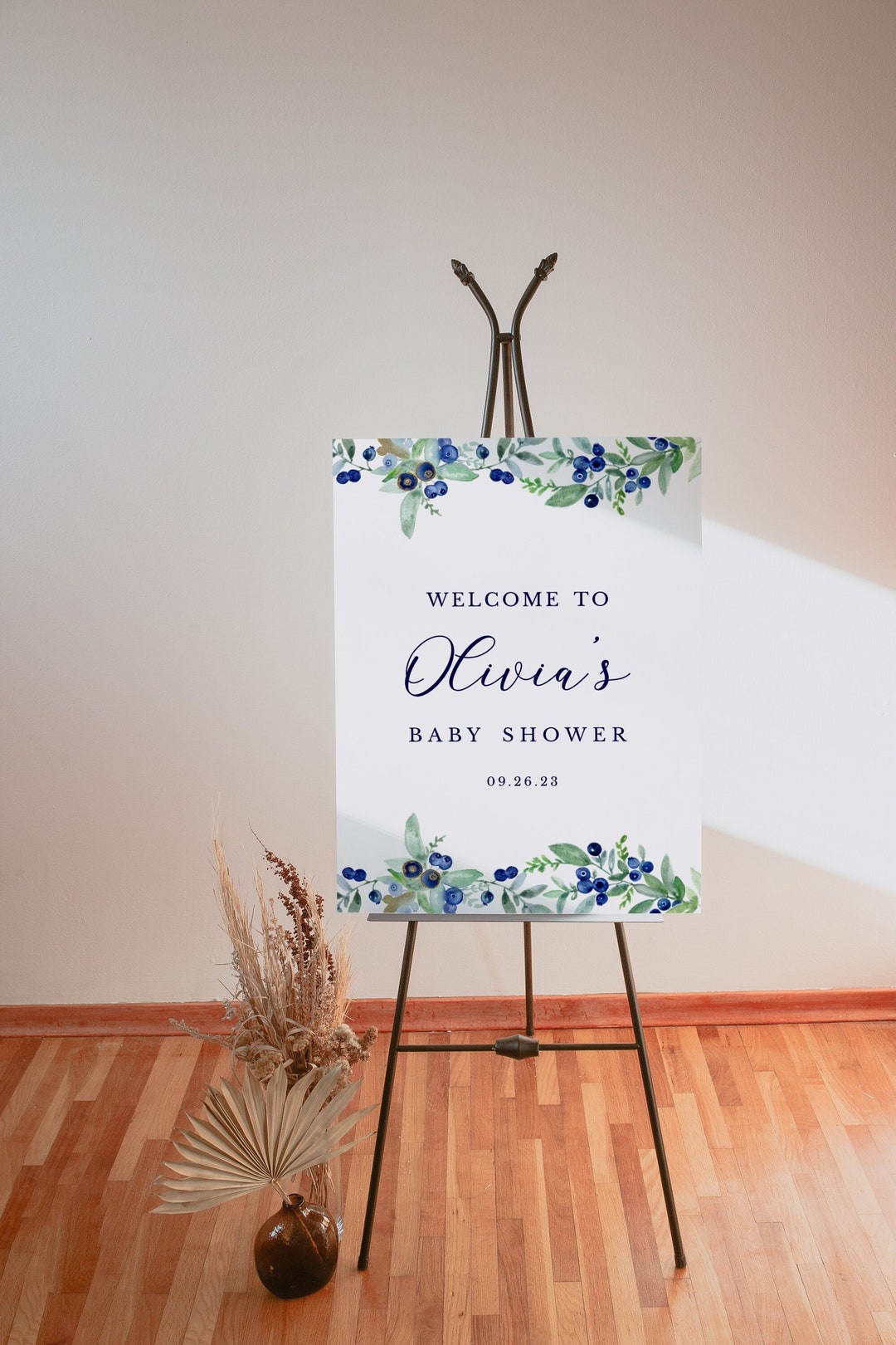 Blueberry Baby Shower Welcome Sign, Berry Sweet Baby is on the Way ...
