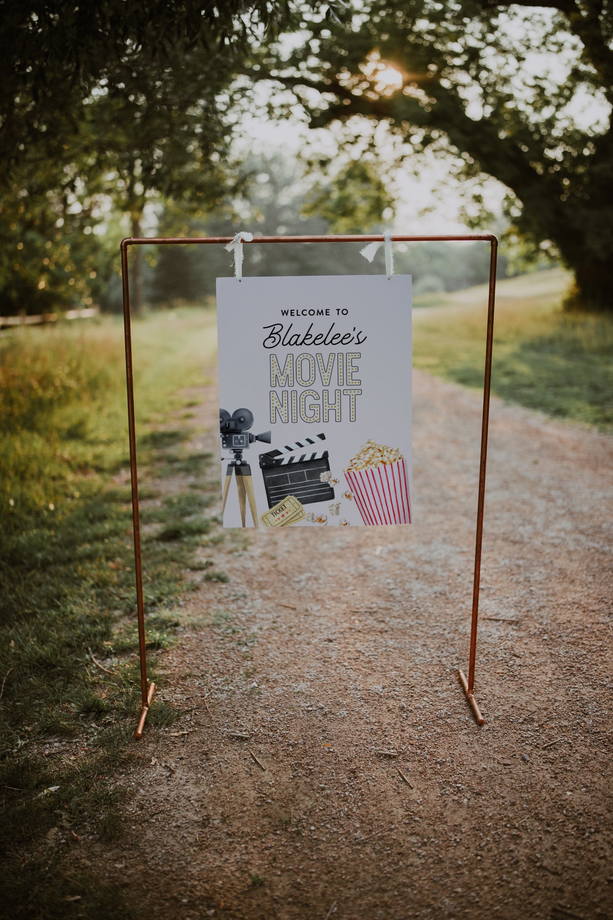Movie Night Welcome Sign, Movie Night Sign, Movie Star Party, Movie ...