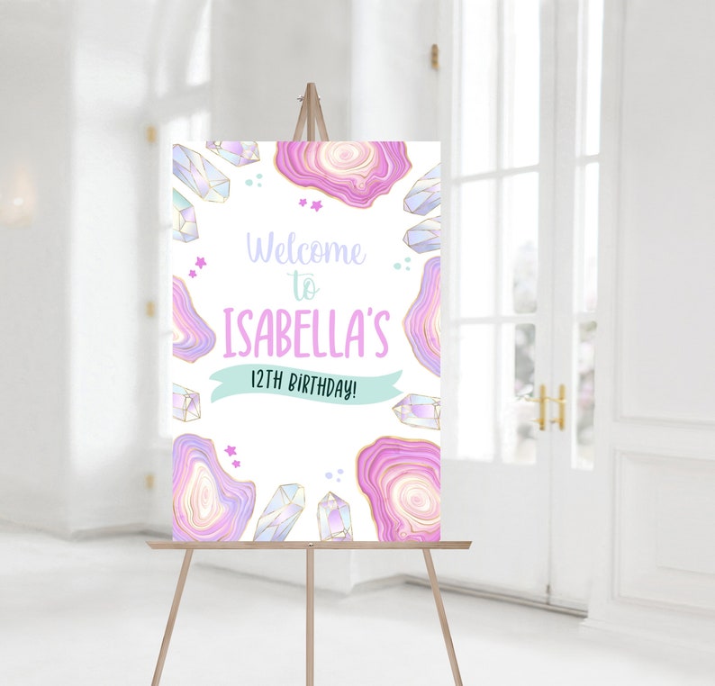 Gem Welcome Sign, She's a Gem Birthday, Crystal Sign, Digital File, 77 ...