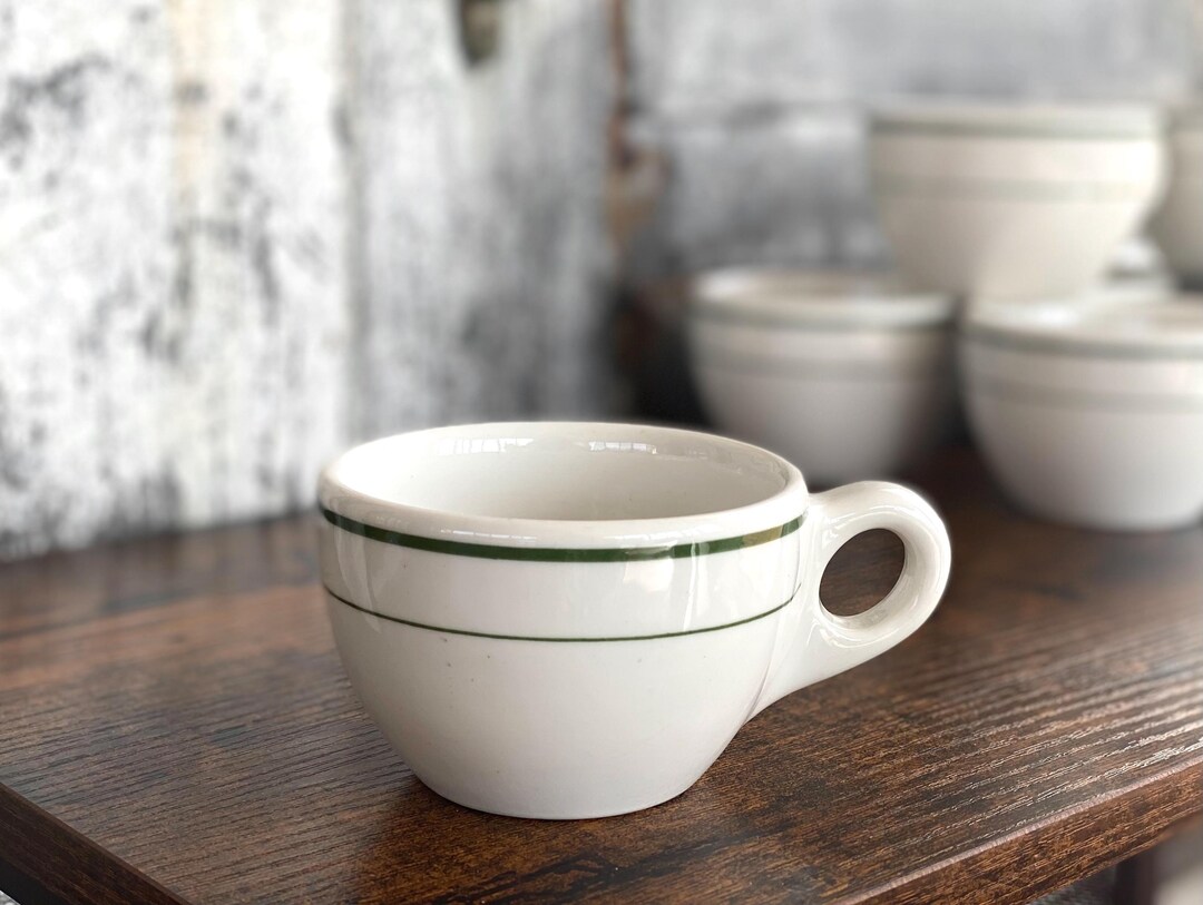 Vintage Buffalo China Green-stripe Restaurant Ware Coffee Tea Cup ...