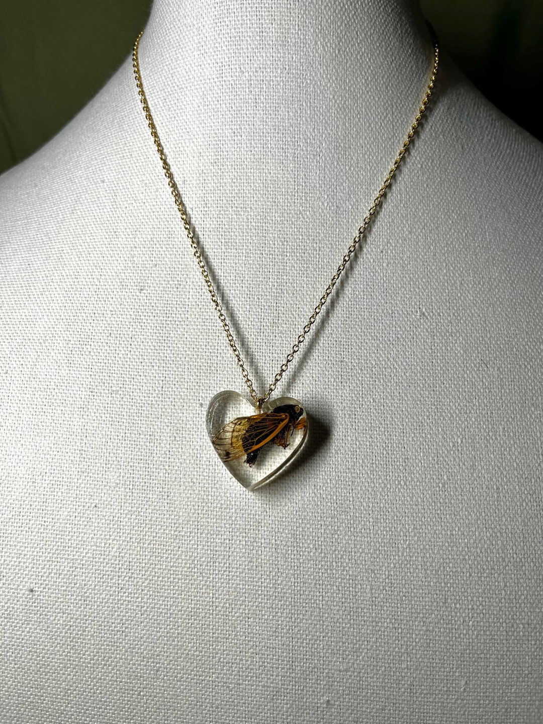 Brood X Cicada Heart Necklace - Etsy