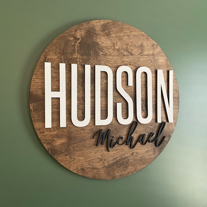 Baby Boy Round Room Sign - Etsy
