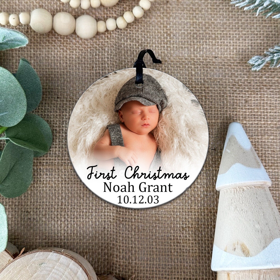 Baby's First Christmas, Personalized Photo Ornament, Ceramic Keepsake ...