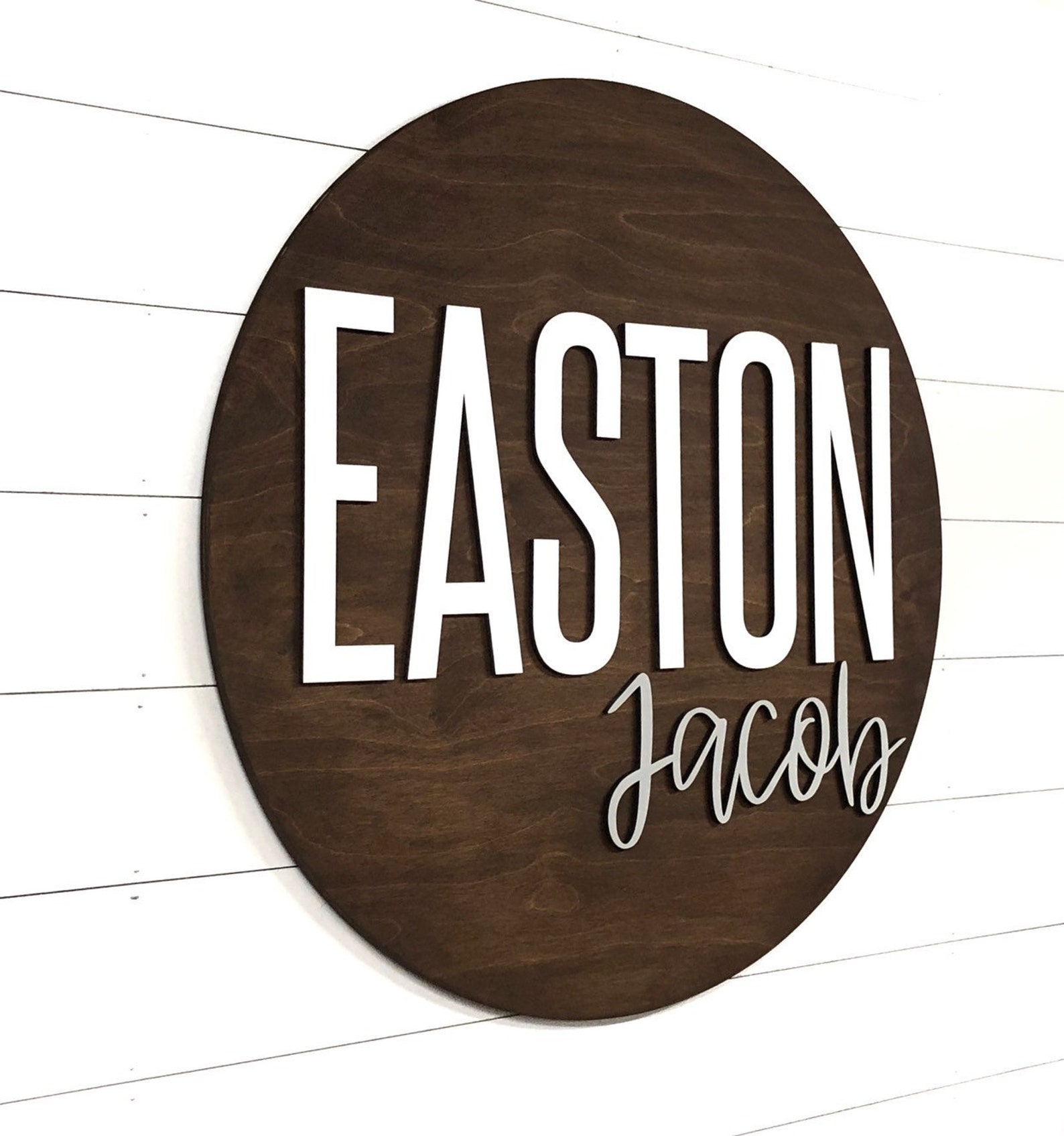 Round Nursery Name Sign Custom Name Sign Baby Shower Gift - Etsy