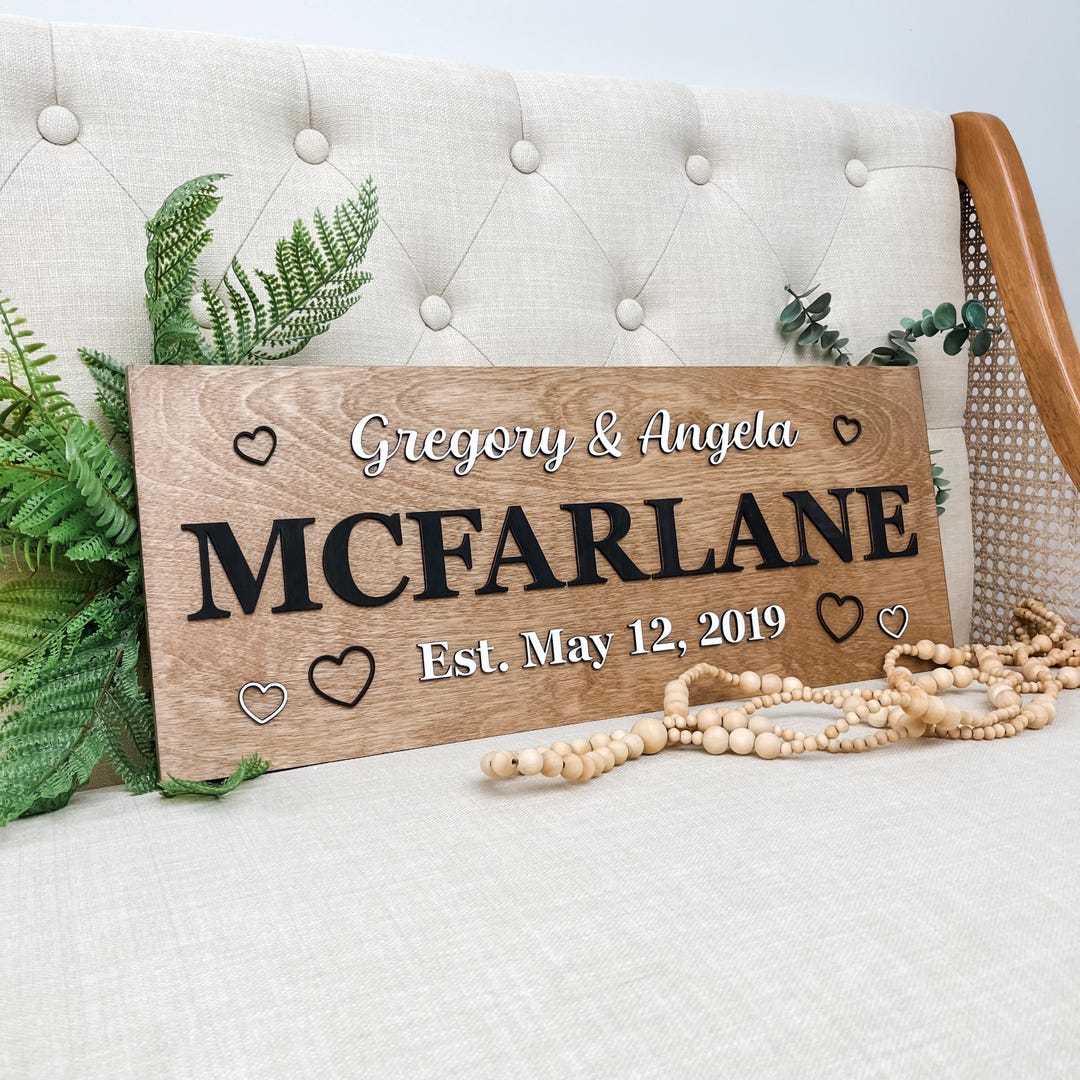 Personalized Wedding Gift, Last Name Sign, Family Name Sign, Gift for ...