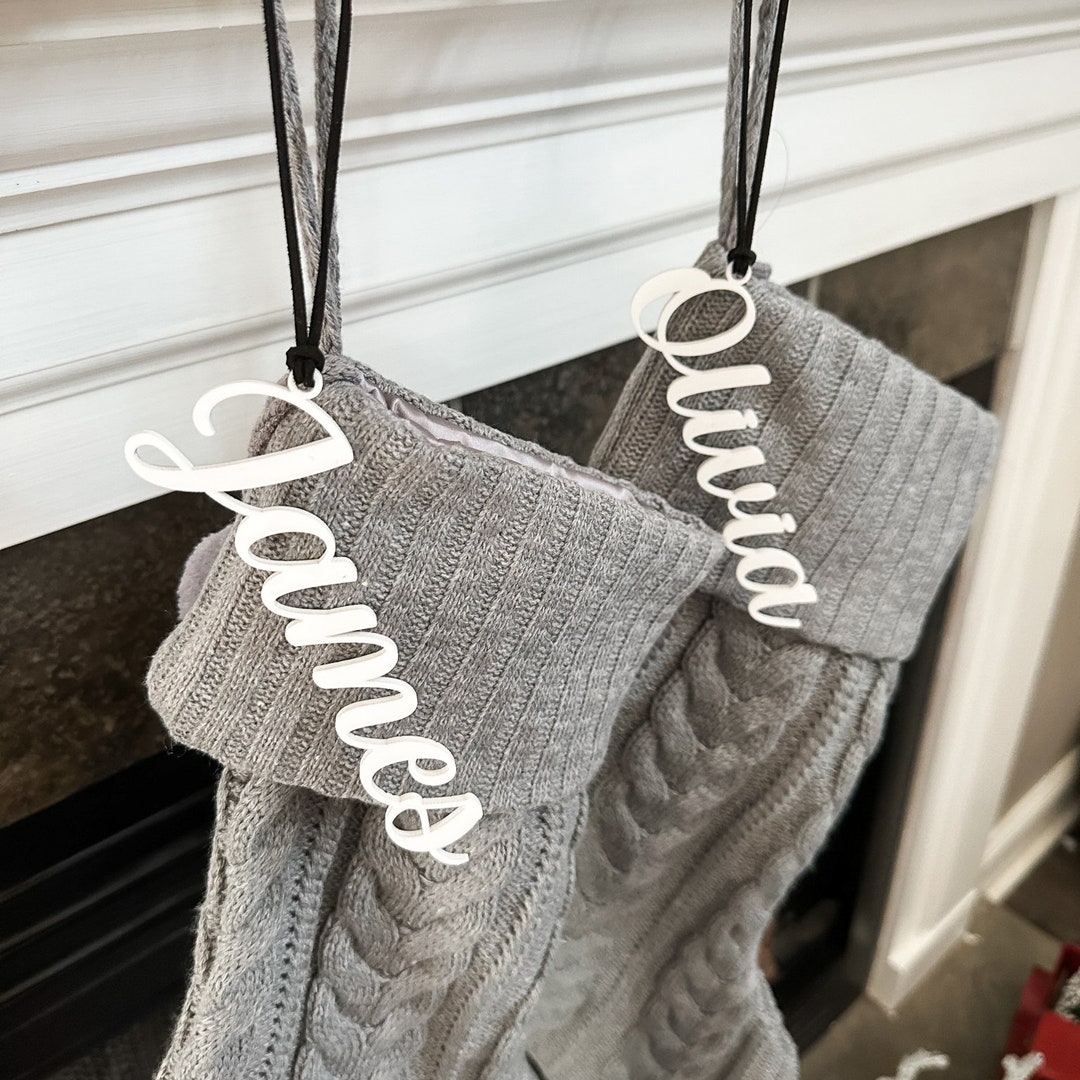 Custom Stocking Name Tag, Gift Name Tags, Wood Name Tag, Holiday ...