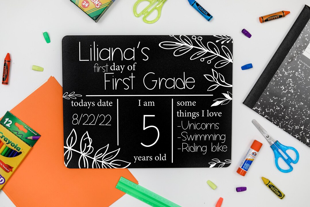 Personalized First and Last Day of School Sign, Reusable First Day Sign ...