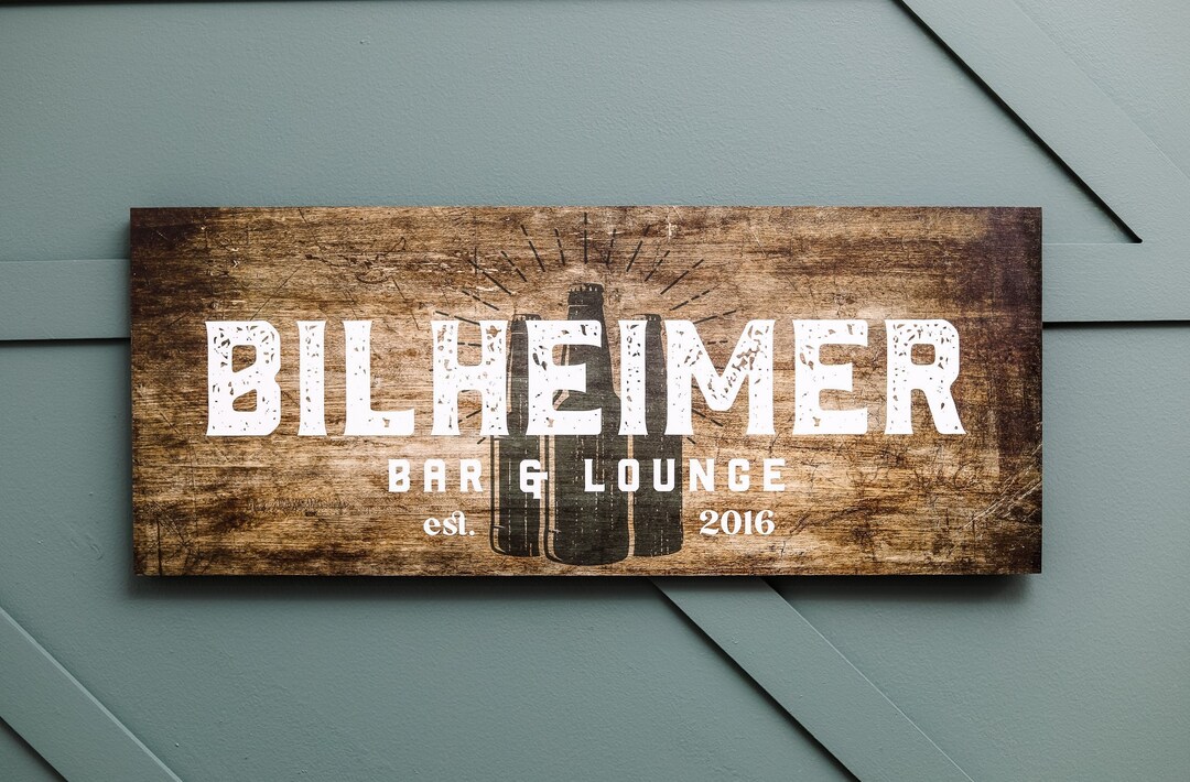 Custom Bar & Lounge Sign, Custom Rustic Sign for Dad, Bar and Lounge ...