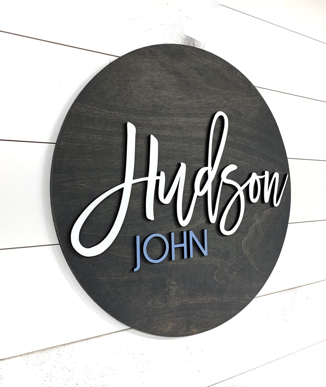 Round Nursery Name Sign Custom Name Sign Baby Shower Gift - Etsy