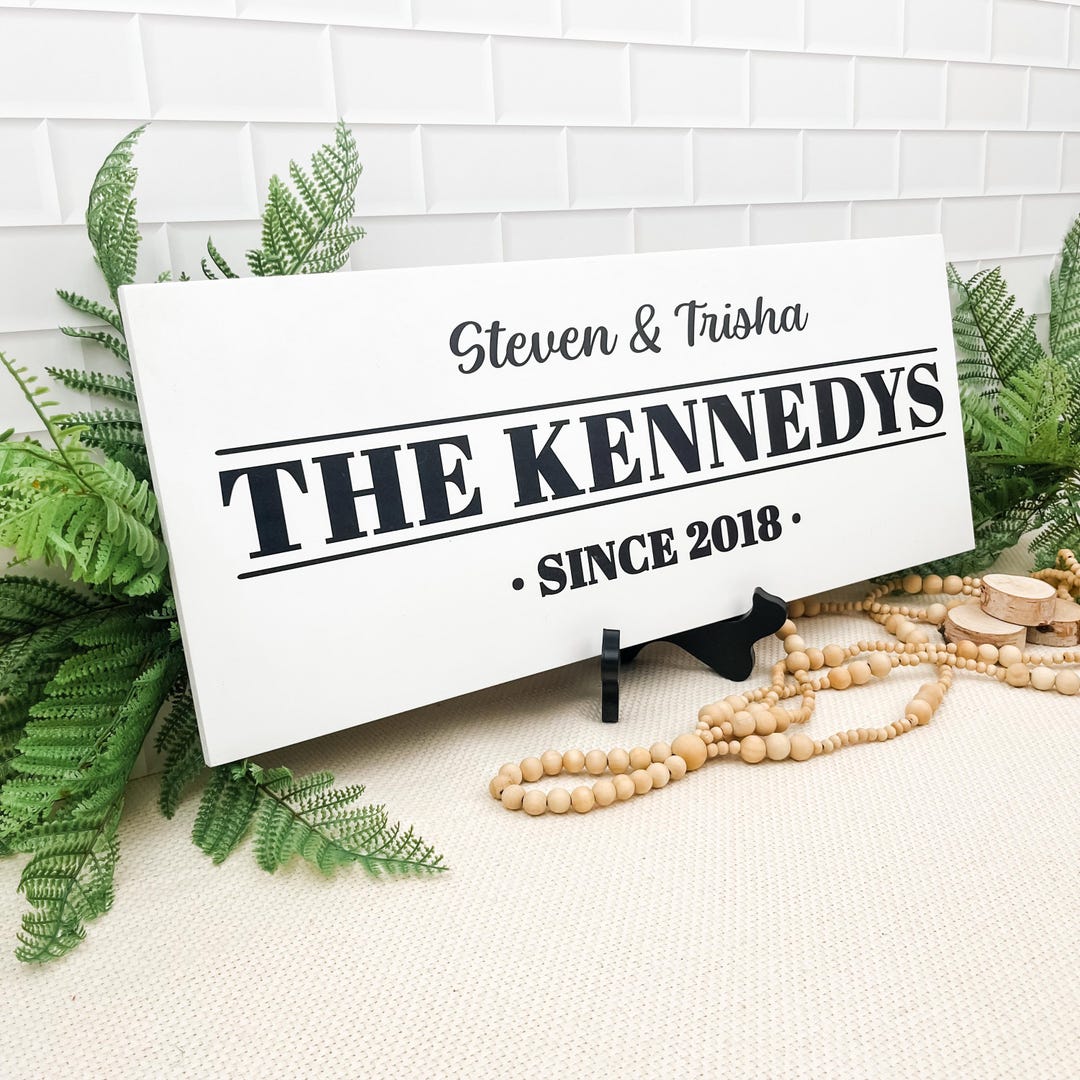 Last Name Sign, Personalized Wedding Gift, Family Name Sign, Engagement ...