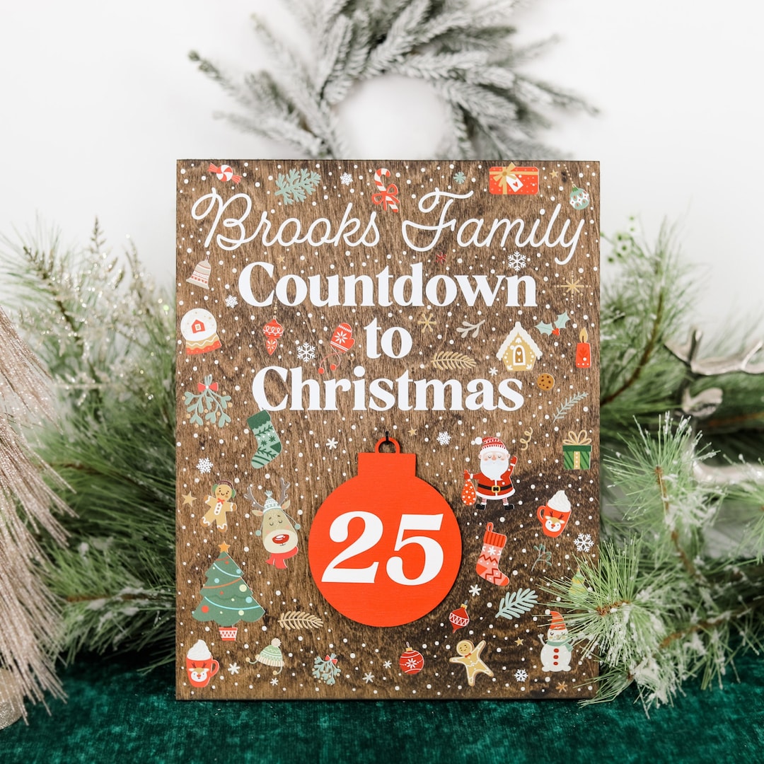 Days Until Santa, Kids Christmas Decor, Countdown to Christmas, Advent ...