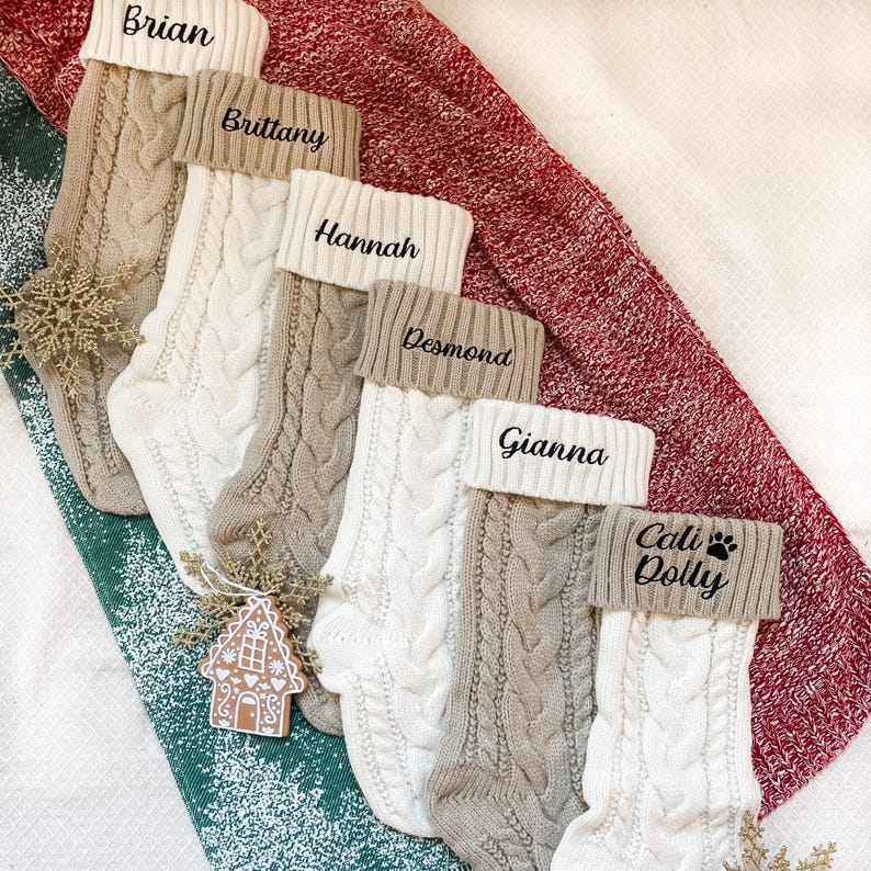 Embroidered Family Christmas Stocking, Personalized Stocking With Name ...