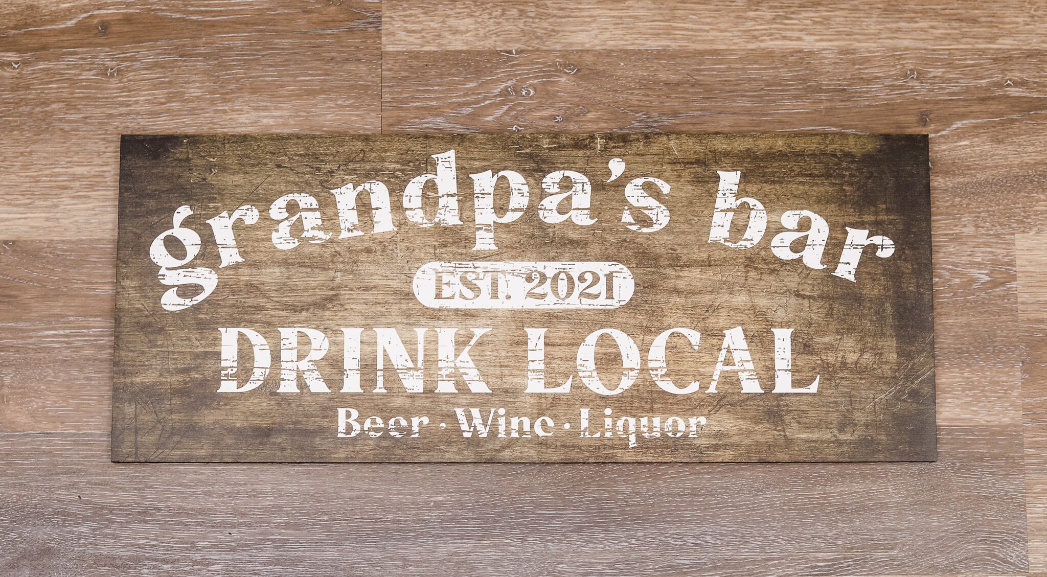 Custom Grandpa's Bar Sign Father's Day Gift Rustic - Etsy