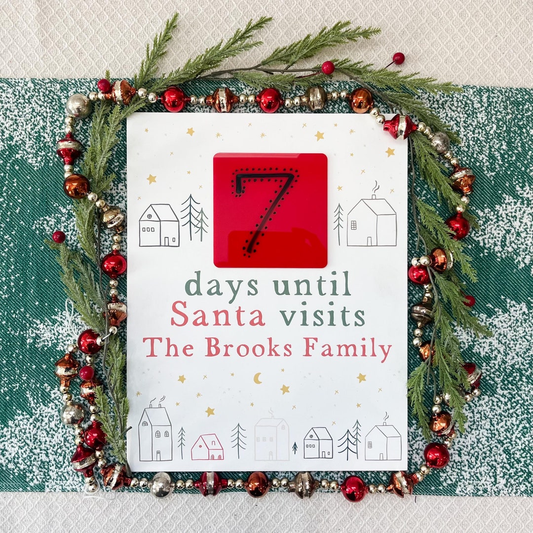 Family Christmas Countdown, Personalized Holiday Countdown, Wood Advent ...