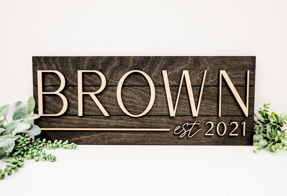 3D Family Last Name Sign Custom Last Name Sign Established | Etsy